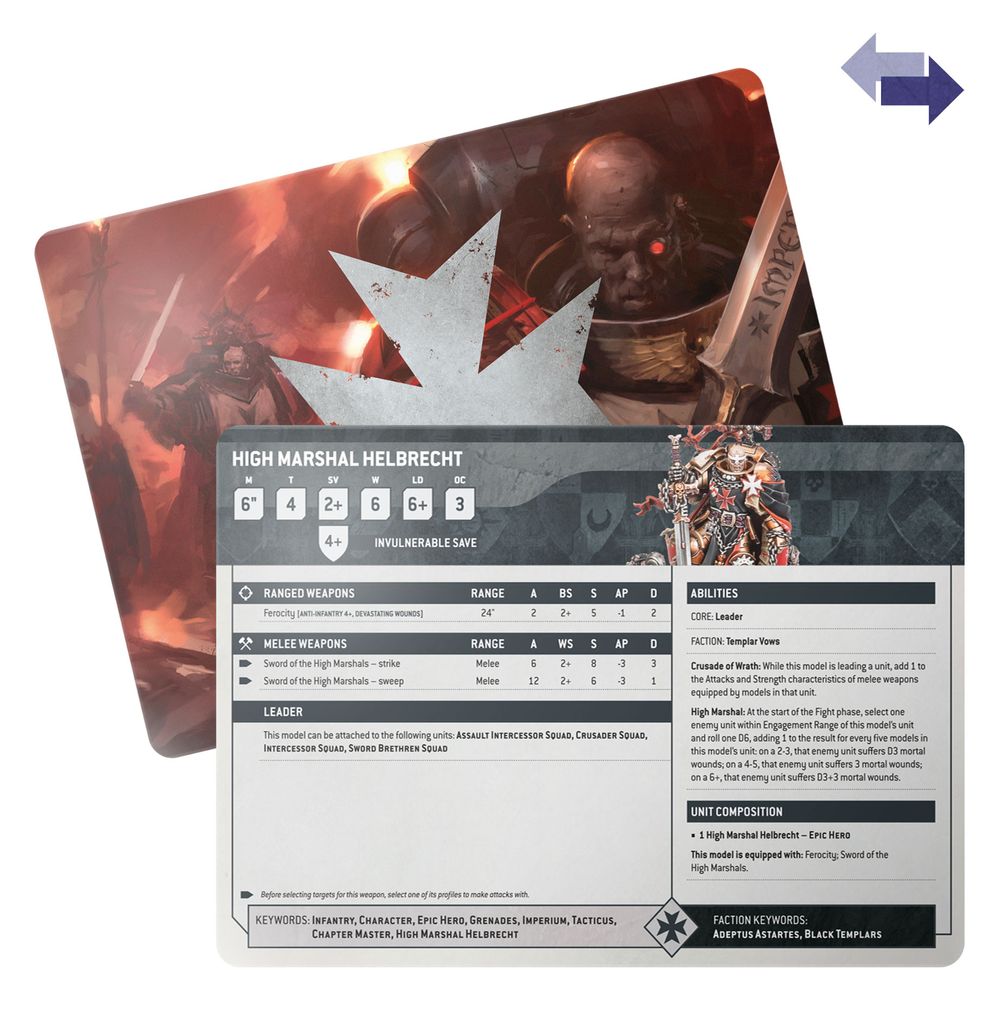 Datasheet Cards: Black Templars – Hunt's Bookshop