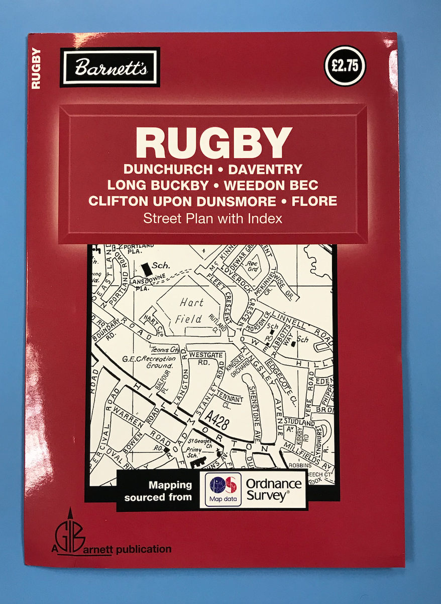 Rugby Folded Street Map – Hunt's Bookshop